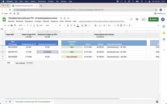 Google Spreadsheets templates (voorbeelden) gezocht?